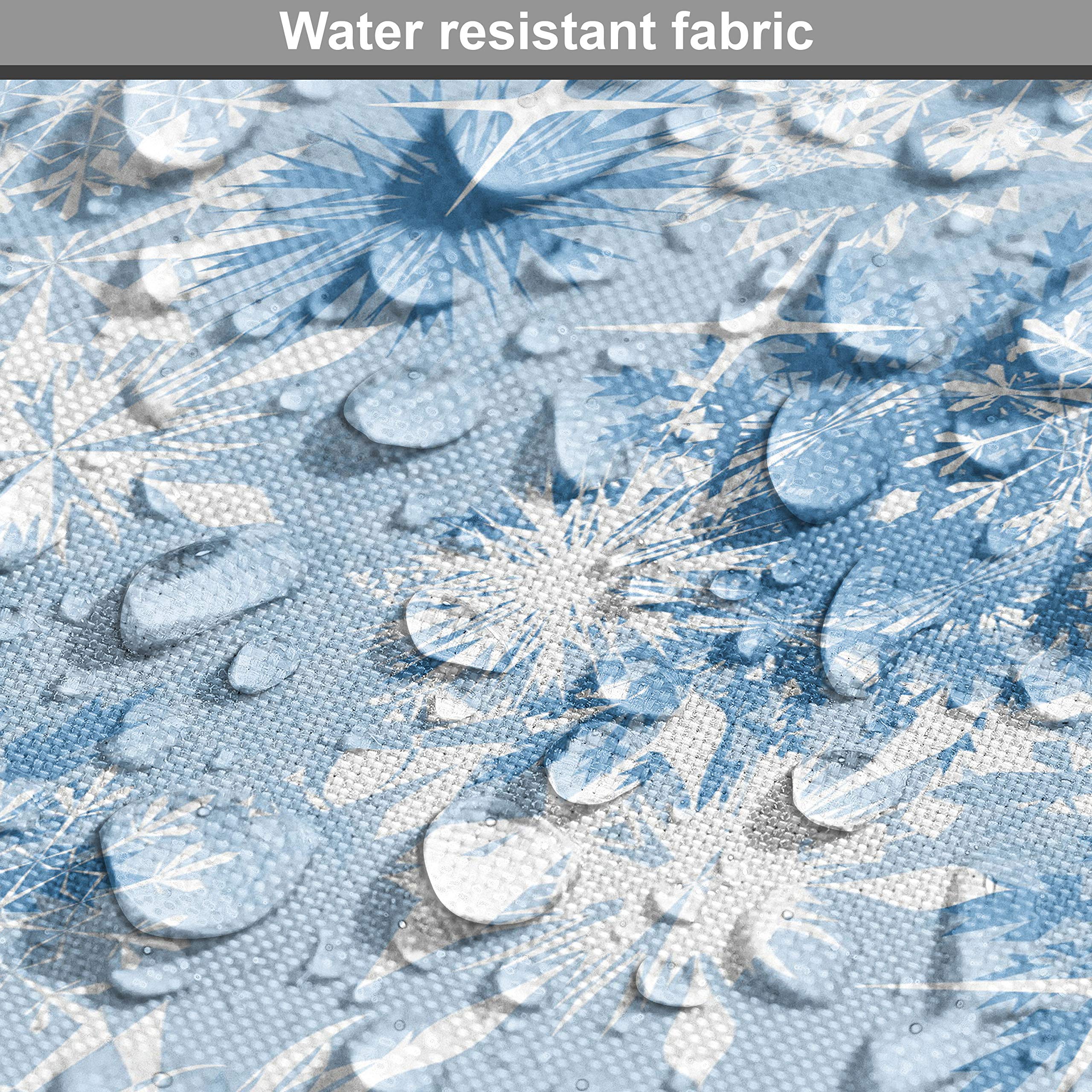 Ambesonne Snowflake Fabric by The Yard, Winter Holiday Illustration Christmas Snowflakes on Abstract Background, Decorative Fabric for Upholstery and Home Accents, 1 Yard, Blue White