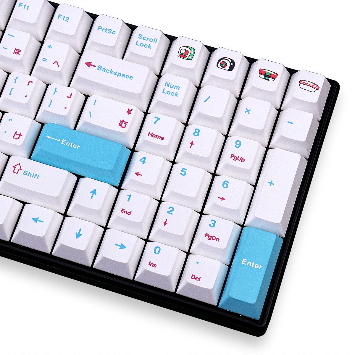 PBT White Japanese Keycaps 135 Keys Dye Cherry Profile with Key Puller Suitable for 104/87/84/61 60% MX Cherry Gateron Gaming Keyboard(135 Keycaps)
