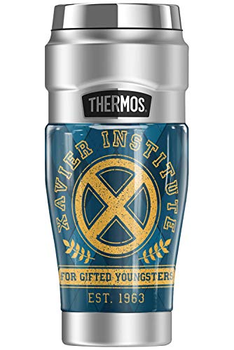 THERMOS MARVEL - X-Men Xavier Institute Plaid STAINLESS KING Stainless Steel Travel Tumbler, Vacuum insulated & Double Wall, 16oz