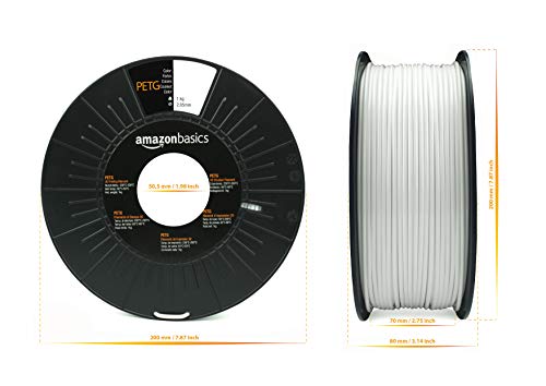 Amazon Basics PETG 3D Printer Filament, 2.85 mm, Gray, 1 kg Spool