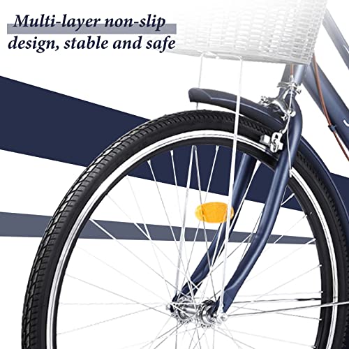26-Inch Women's Bikes Beach Cruiser Single Speed Bicycle Sturdy & Durable Cruising Bike Seat Height Adjustable Suitable for All Terrain