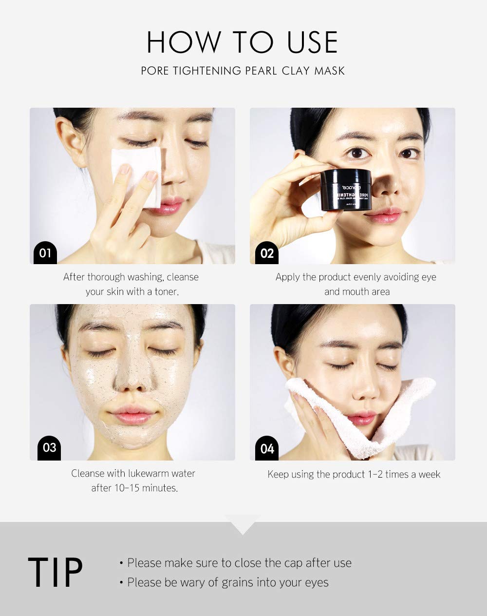 Biorace] Pore Tightening Pearl Clay Mask 110 g / 3.8 oz Tightens Pores + Sebum Control + Deep Cleanse [Made in KOREA]
