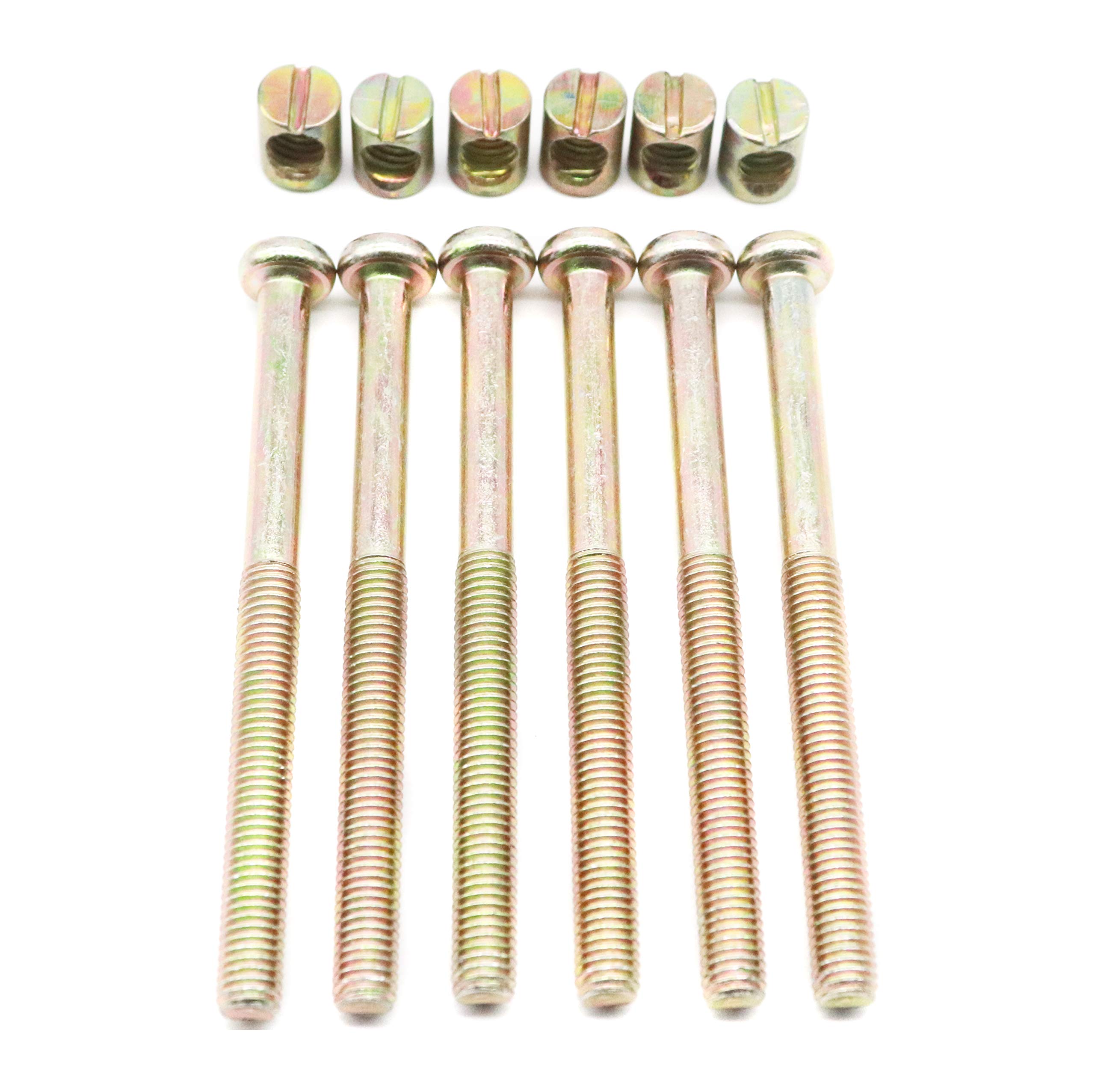 Bunk Bed Bolts and Nut Set,binifiMux 10-Pack M8x100mm Hex Socket Cap Half Thread Furniture Barrel Screws Bolt Nuts Kit for Crib Bunk Beds Chairs, BEF Frame Bolts, Toddler Bed Screws, M8 Barrel Nuts
