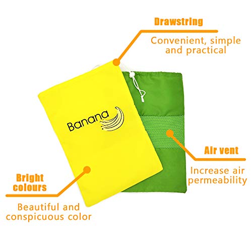 DE Reusable Produce Bags ,Includes Banana Bag and Lettuce Bag,Keep it Longer Up To 2 Weeks Stop Food Waste