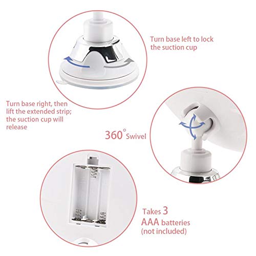 FQYYDD Illuminated Makeup Mirror Adjustable Magnifying Led Light Makeup Mirror With Strong Suction Cup