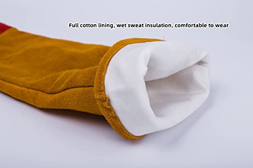 23.6 Inch Long Sleeves Leather Welding Gloves Leather welding gloves, heat-resistant and wear-resistant welding gloves and hand protectors, fire-resistant boot protectors,tools and gifts for men dad
