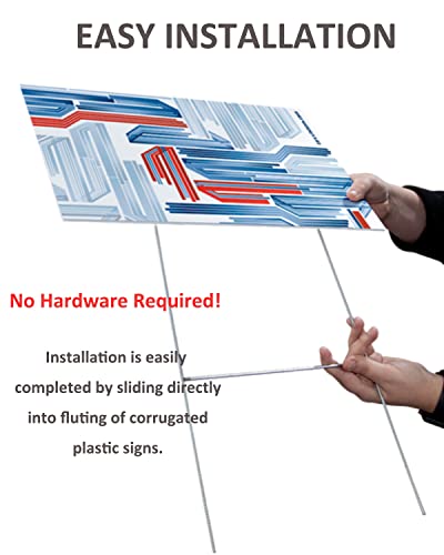 5 Pack Yard Sign Stakes Metal,18'' x 7'' H Frames Yard Stakes for Signs silver