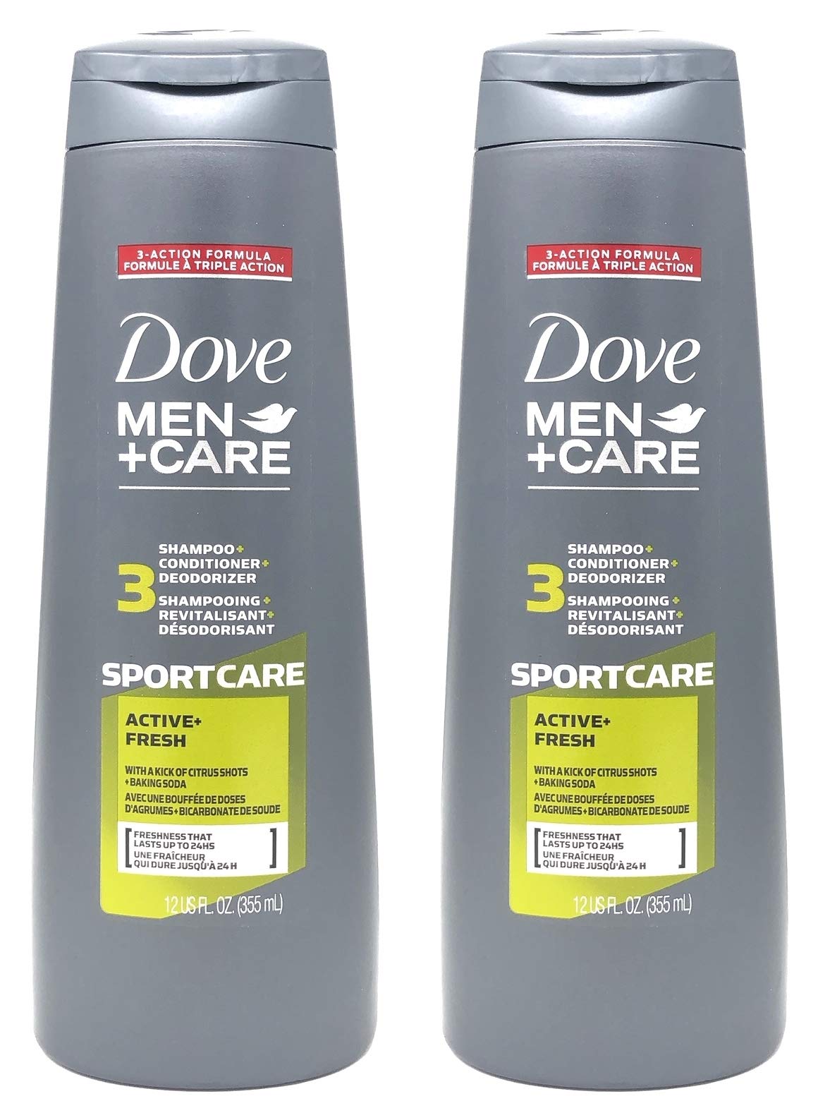 Dove Men+Care 2-in-1 Shampoo and Conditioner, Sportcare Active Fresh, 12 oz (Pack of 2)2