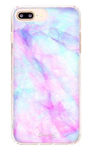 Casery Case Designed for The Apple iPhone, Iridescent Crystal (Exotic Marble) - Military Grade Protection - Drop Tested - Protective Slim Clear Case for Apple iPhone 8 Plus, iPhone 7/6/6s Plus