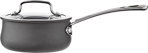Cuisinart Contour Hard Anodized 1-Quart Saucepan with Cover,Black