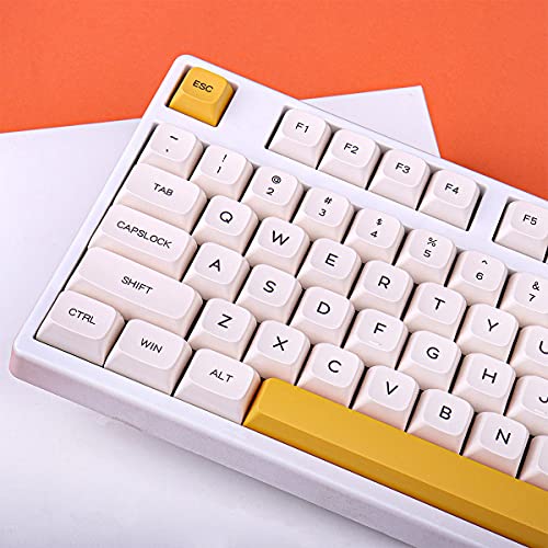 Sumgsn 140 Keys PBT Keycaps Dye-Sub XDA Profile Milk and Honey Theme for Mechanical Gaming Keyboard Cherry Gateron MX Switches (English)