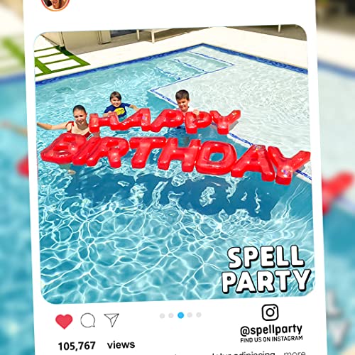 Pool Party Decorations Happy Birthday Pool Floats – Large Floating Letters Pool Party Decorations for Kids Birthday Party Decorations, Perfect for Summer Party Decor Birthday Banner Backdrop