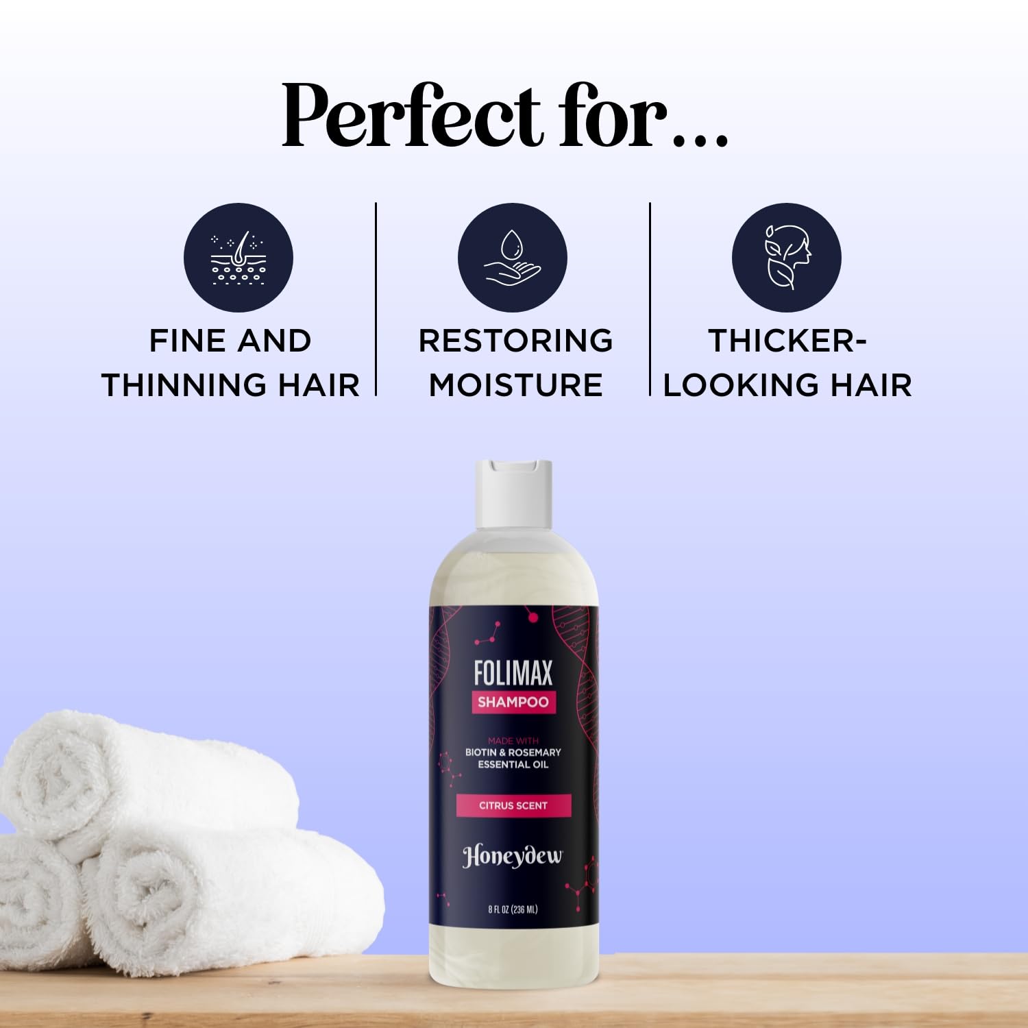 Biotin and Rosemary Shampoo for Thinning Hair - Sulfate Free Biotin Shampoo for Men with Hair Thickening Essential Oils - Deep Cleansing Volumizing Shampoo for Thin Hair with Zinc and Tea Tree Oil