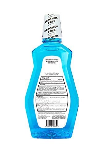 Amazon Brand - Solimo Multi Action Antiseptic Mouthwash, Alcohol Free, Fresh Mint, 1 Liter, 33.8 Fluid Ounces, Pack of 1