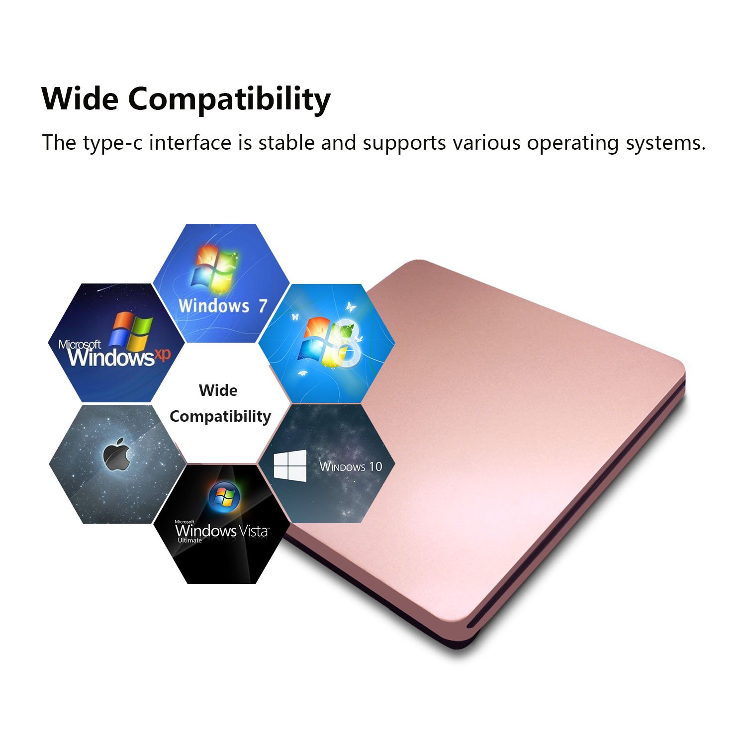 External DVD Drive,USB 3.0 Portable CD/DVD +/-RW Drive/DVD Player for PC Computer USB-C/Type-c Slim DVD/CD ROM Rewriter Burner Compatible with The Latest MacBook pro/MacBook/dell Laptop etc