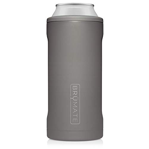 BrüMate Hopsulator Juggernaut Can Cooler Insulated for 24oz / 25oz Cans | Can Coozie Insulated Stainless Steel Drink Holder for Beer, Tea, and Energy Drinks (Matte Gray)