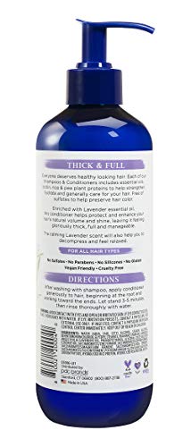 Dr Teal's Lavender Thick & Full Essential Oil Conditioner, Sulfate Free, 16 Fl Oz