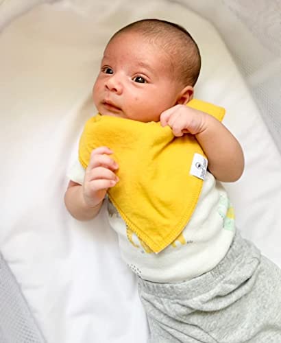 Diaper Squad 100% Organic Cotton Earthy Solid 10-Pack Baby Drool Bandana Bibs for Boys and Girls, Plain Colors