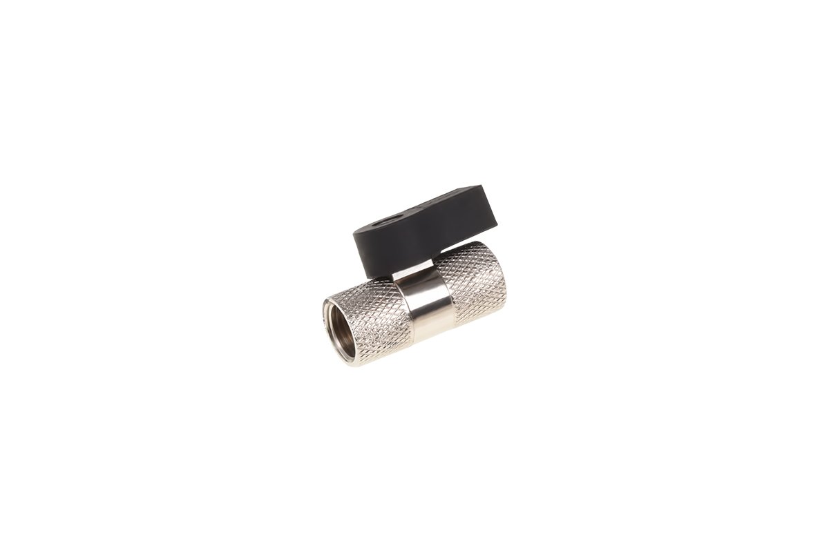 Alphacool 17353 2-Way Ball Valve G1/4 - Chrome Water Cooling Fittings
