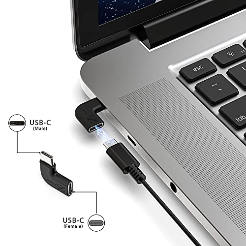 Cellularize Right Angle USB C Adapter USB C 90 Degree Adapter 40Gbps Low Profile Male to Female Extender 240W Thunderbolt 4/3 Data for Steam Deck Notebook Tablet Mobile Phone (3 Pack)