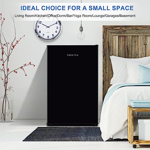 Frestec 4.5 CU' Small Refrigerator, Compact Refrigerator,Mini Fridge, Mini Fridge with Freezer, Black (FR 450 BK)