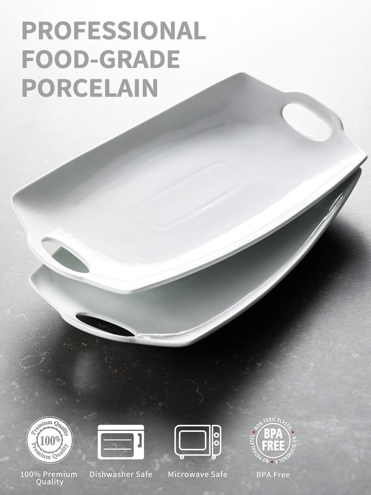 3 Tier Serving Stand Serving Platter with Handle Chip and Dip Serving Set Pocerlain Oval Bowl Set with Stand White Serving Bowl for Entertaining Tiered Tray Decor for Countertop