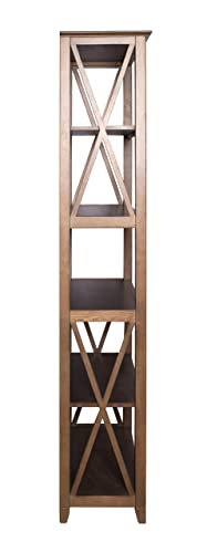 Amazon Brand β Stone & Beam 5-Shelf Bookcase, 75"H, Weathered Oak Finish