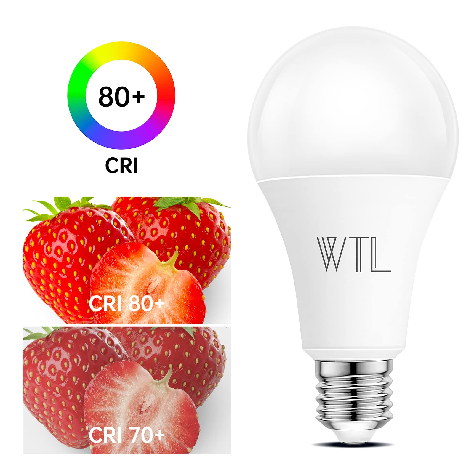 3 Way LED Light Bulbs 50 100 150W Equivalent A21,Three Way Light Bulb 5000K Daylight 6W/14W/20W,E26 Base,for Living Room,No Flicker,2 Pack