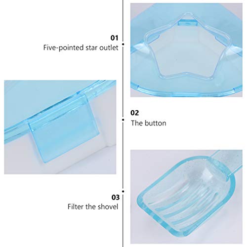POPETPOP Hamster Sand Bathroom Plastic Sand Bath Container with Scoop Hamster Bathroom Sauna Toilet Bathtub for Mouse Hamster Chinchilla Rat Gerbil (Blue)