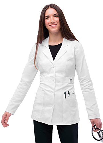 Adar Universal Stretch Lab Coat for Women - 28" Tab-Waist Lab Coat - 3300 - White - 3X