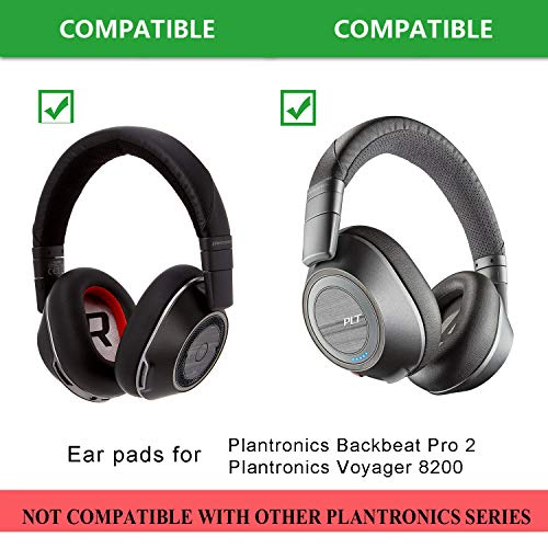 defean Backbeat Pro II - EarPads Replacement Ear Cushion Ear Pads Compatible with Plantronics Voyager 8200 UC, Backbeat Pro2 Headphone, Softer Leather,High-Density Noise Cancelling Foam (Brown)
