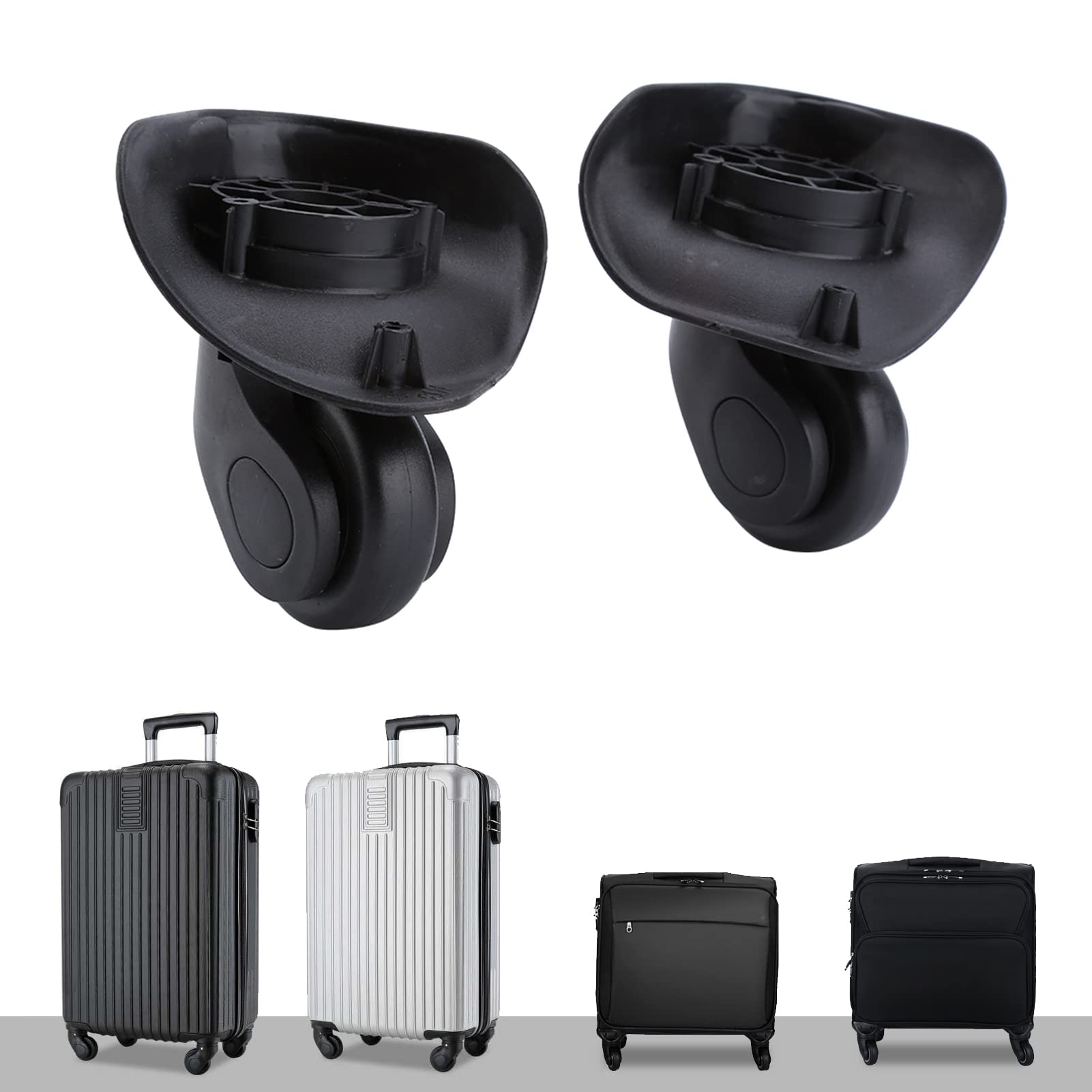 2Pcs PVC Trolley Luggage Spare Wheel Suitcase Swivel Caster Wheels Replacement Accessary
