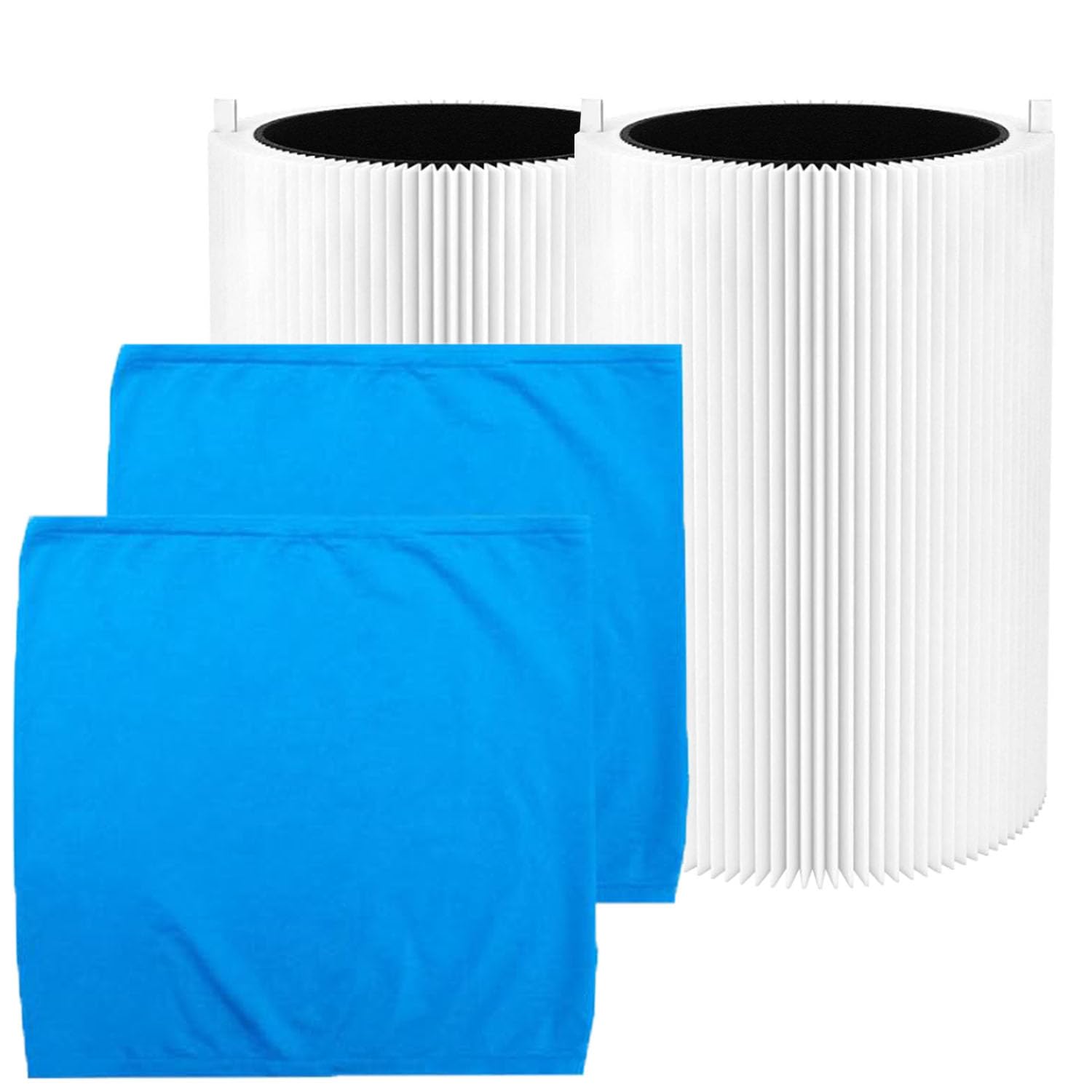 2-Pack Replacement Carbon HEPA Filters & Fabric Pre-Filter Compatible with Blueair Blue Pure 411, 411+, 411 Auto and MINI Air Purifiers
