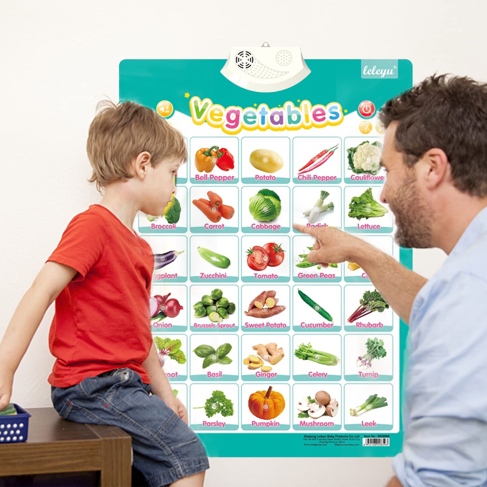 6Pcs Electronic Interactive Alphabet Wall Chart for Kids, ABC Learning for Toddlers,Learning Toys for Toddlers, Talking ABC,123s,Animal,Fruits,Vehicles & Vegetables Poster,Preschool Gifts for Kids