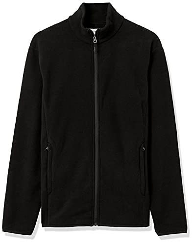 Amazon Essentials Men's Full-Zip Polar Fleece Jacket (Available in Big & Tall), Black, Medium