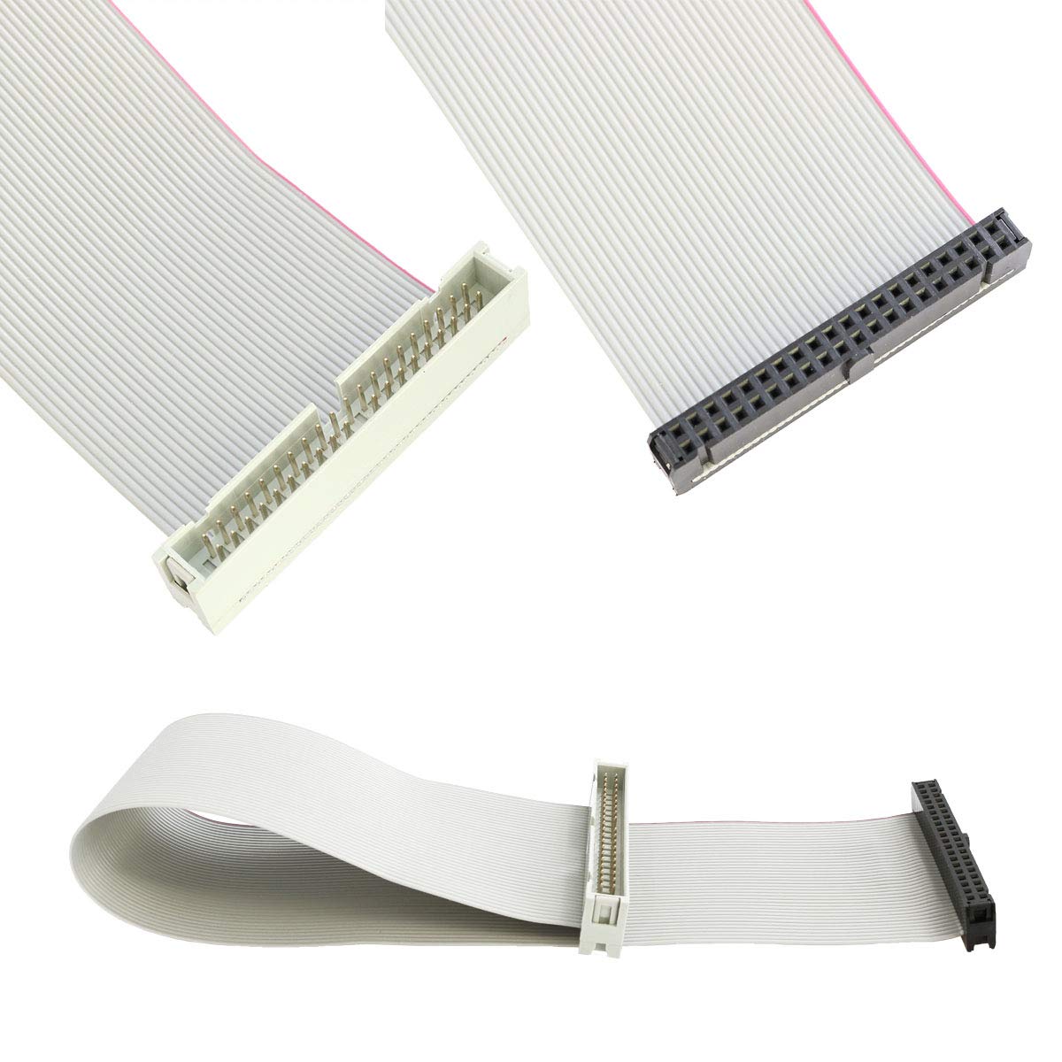 ZRM&E 30cm IDE Female to Male Hard Disk Cable 40 Pins IDE Extension Flexible Flat Cable for 3.5 Inch IDE Interface Hard Drive, 5.25 Inch IDE CD and DVD Compatible