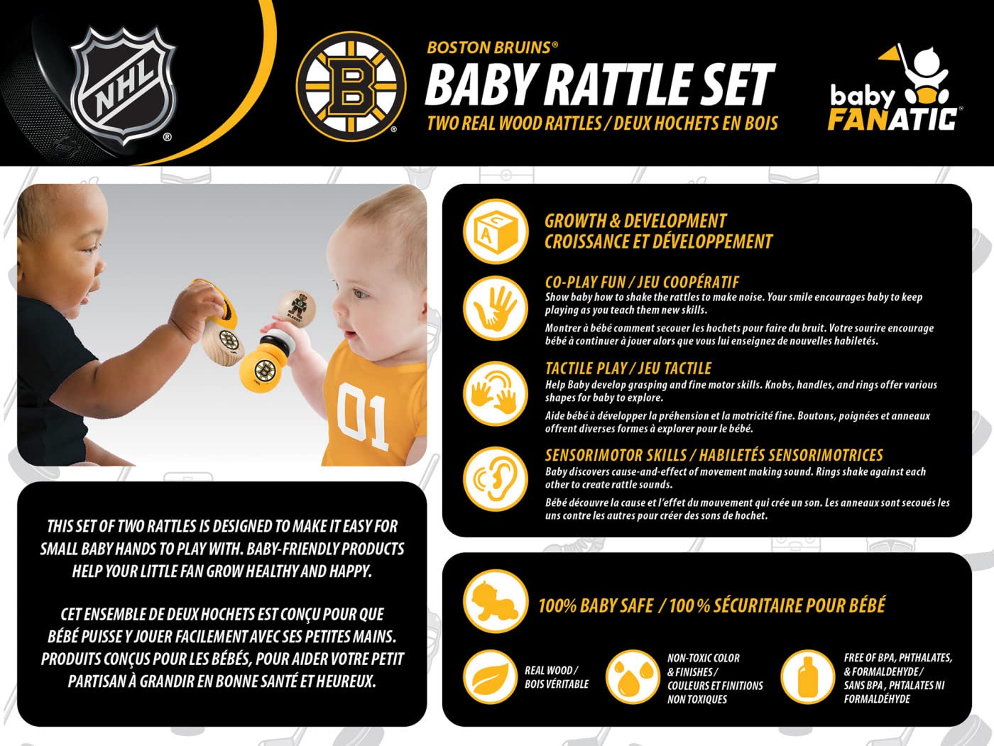 Boston Bruins Rattle 2 Pack
