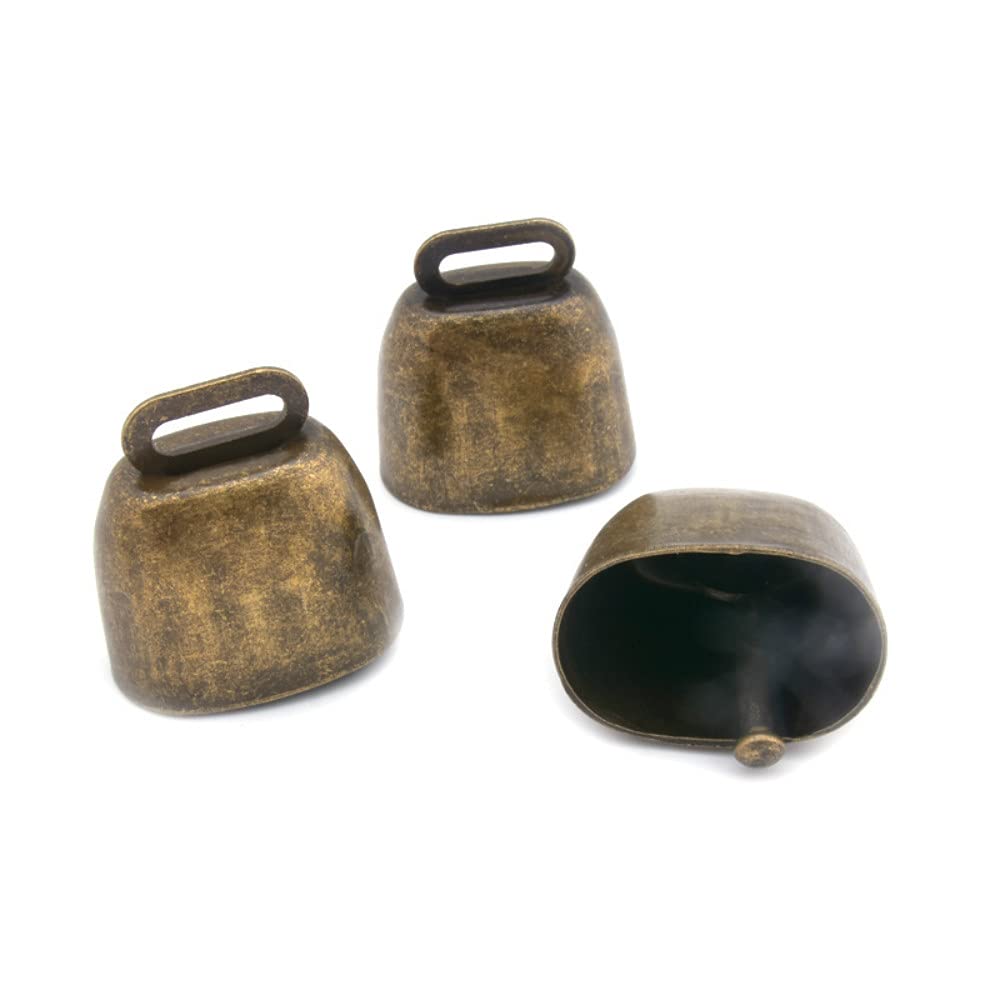 2 Pack Small Brass Bell,Cow Horse Sheep Grazing Copper Bells,Cattle Farm Animal Loud Bronze Bell,Pet Anti-Theft Accessories Bell, New Years, Wedding Bells & Chimes Percussion Musical Instruments