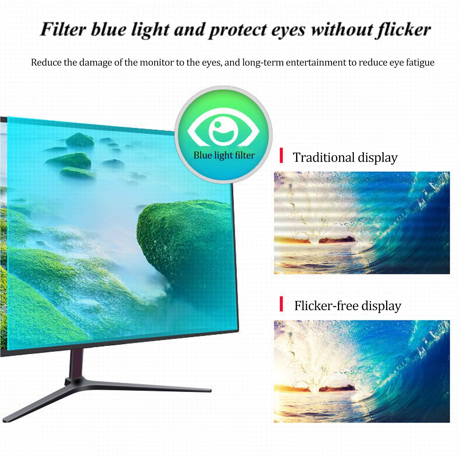 ZZYH 32 Inch IPS Gaming Monitor (4K 60Hz&2K 144 Dual Mode, HDMI), Eye Protection Office Design Panel Computer Monitor