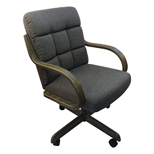 Caster Chair Company Garrett Swivel Tilt Caster Dining Arm Chair in Smoke Tweed Fabric (1 Chair)
