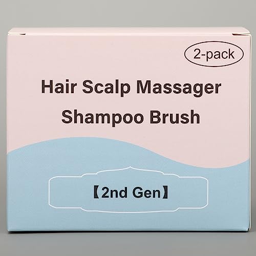 FREATECH 2-Pack Hair Scalp Massager Shampoo Brush, Shower Hair Brush with Long & Flexible Silicone Bristles for Scalp Scrub, Head Massage and Hair Growth, Dandruff Comb Scalp Scrubber Exfoliator