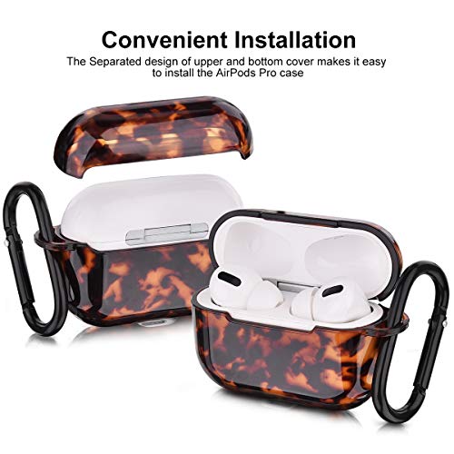 AirPods Pro Case AIRSPO Clear Case for AirPods Pro Charging Case Soft TPU Airpod Pro Protective Case 2019 with Keychain Airpods Pro Protective Cover Skin(Tortoiseshell)