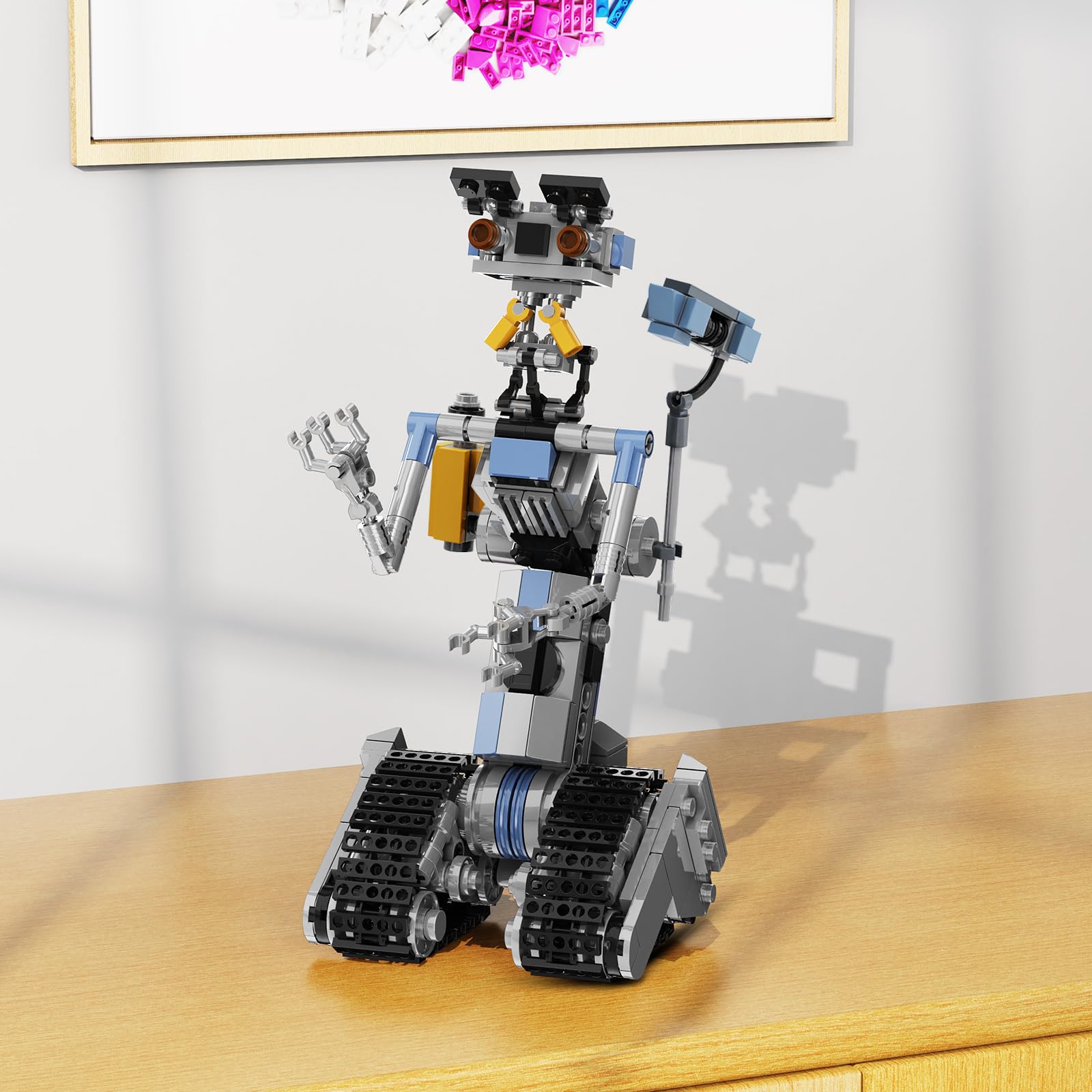 370 Pieces Johnny 5 Robot Building Set, Short Open Circuit Johnny Five Robot Model Toys, Compatible for Lego, Educational Gift Set for Ages 8-14 Boys