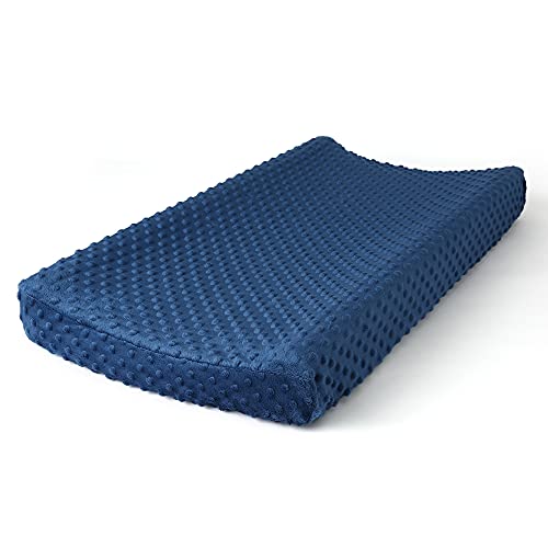 Porune Baby Changing Pad Cover,Water Resistant and Ultra Soft Comfortable Velvet Minky Dot Diaper Changing Table Covers for Baby Girls and Boys,Fit 32”*16” Pads(Poseidon)