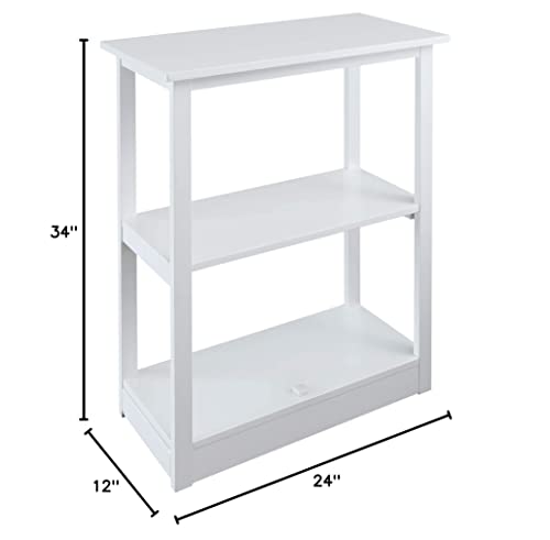 Casual Home Adams Bookcase Sliding Track, Concealment Furniture, White
