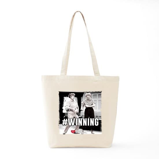 CafePress I Love Lucy #Winning Tote Bag Natural Canvas Tote Bag, Reusable Shopping Bag