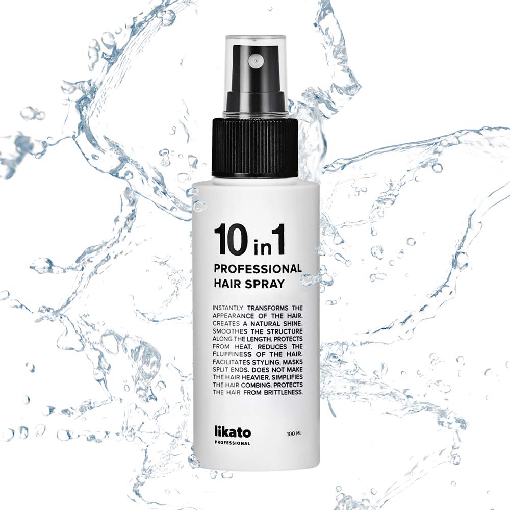 LIKATO Leave in Conditioner Spray for Hair - Professional Hair Detangler Spray for Women and Men 10 in 1 that Immediately Transforms the Look of Hair with Argan - Macadamia Oil & Vitamins (1 bottle)