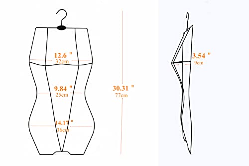 Black Full Body Shape with Chest Metal Wire Swimwear Swimsuit Hanger for Bikini Display Lingerie Hangers(10Pack,Black)
