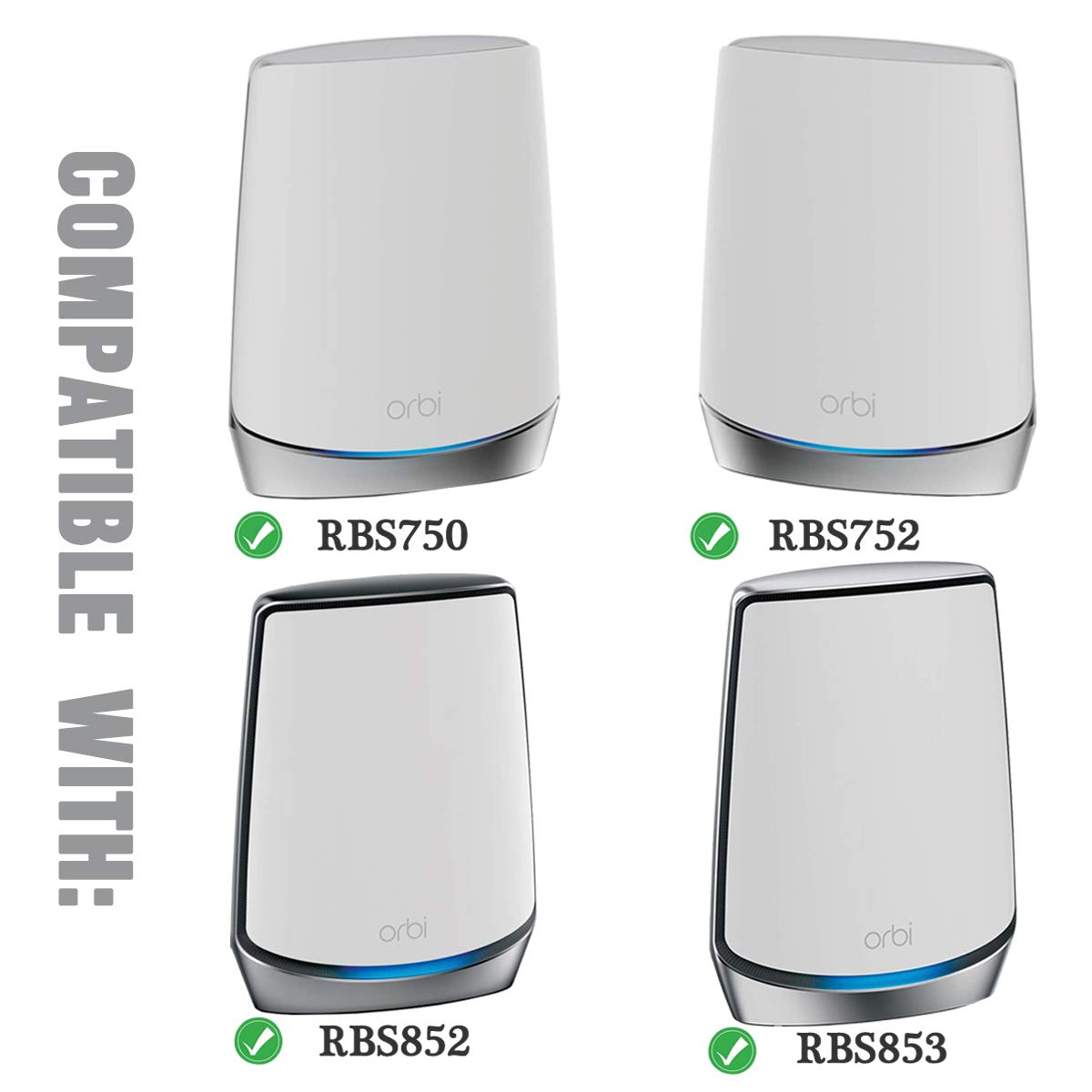 Orbi WiFi 6 Wall Mount, Sturdy Metal Made Stand Holder Bracket Compatible with Orbi Mesh WiFi 6 System RBK852 RBK853 RBS750 RBK752 RBK753(2pcs)
