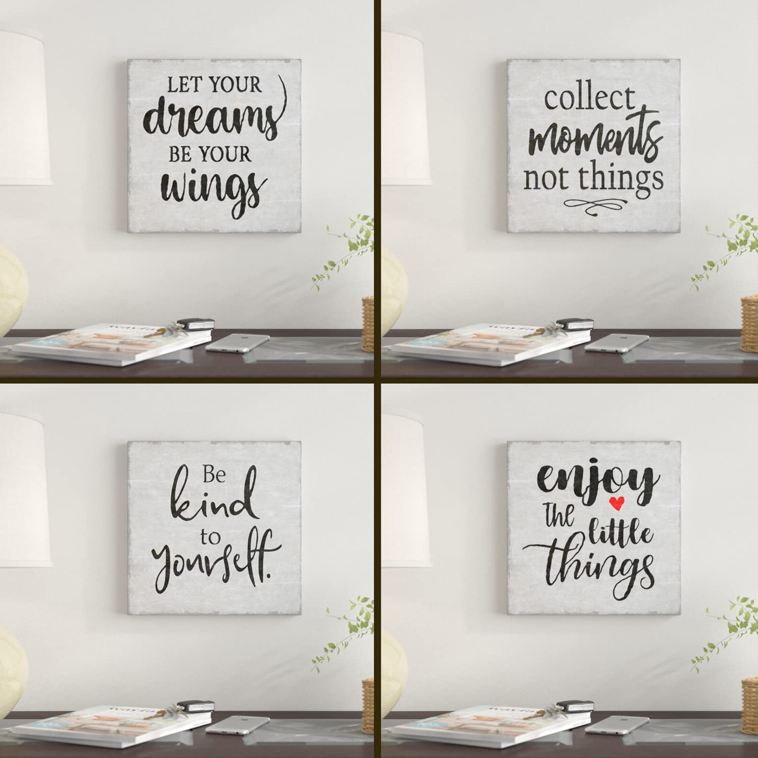 20 Piece Inspirational Word Stencil Set, Stencils for Painting on Wood, Canvas - Quotes Include Dream, Faith Hope Love - Stencils for Crafts Reusable – Art Stencils for Drawing & Signs - 8 Inch